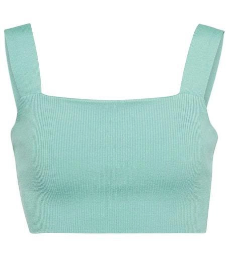 Oscar De La Renta Ribbed-knit Silk-blend Crop Top - White