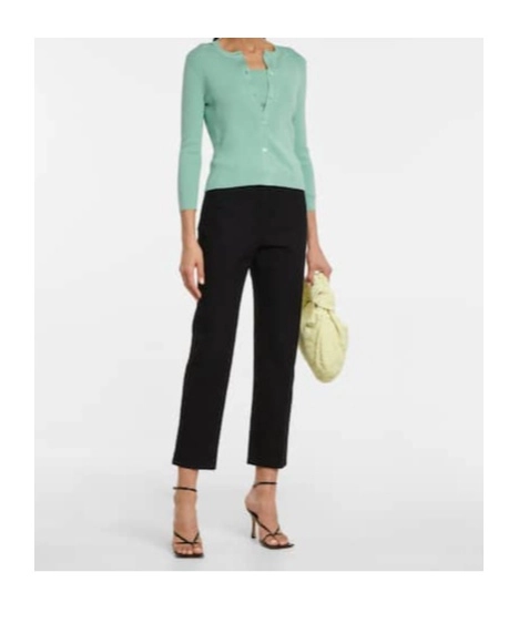 Oscar De La Renta Ribbed-knit Silk-blend Crop Top