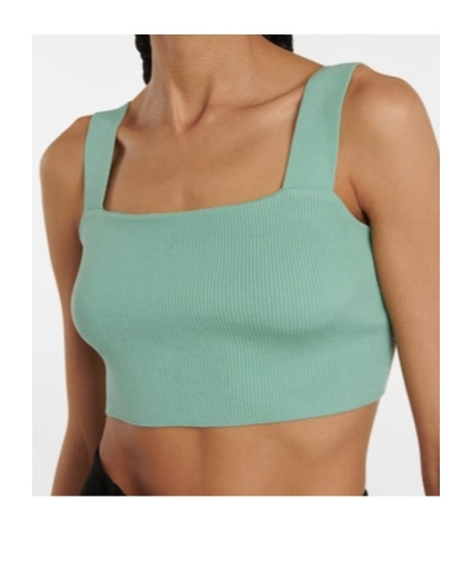 Oscar De La Renta Ribbed-knit Silk-blend Crop Top
