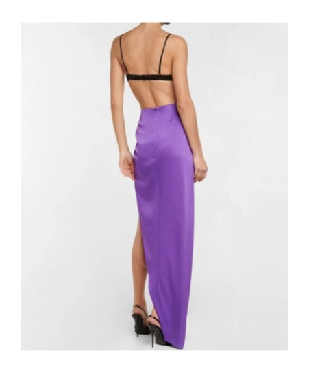 Alex Perry Ridley Draped Satin Maxi Skirt