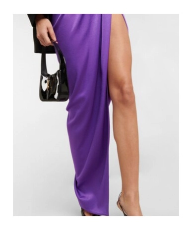 Alex Perry Ridley Draped Satin Maxi Skirt