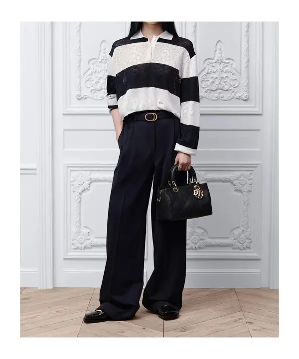 Dior Belted Flared Pants - Black