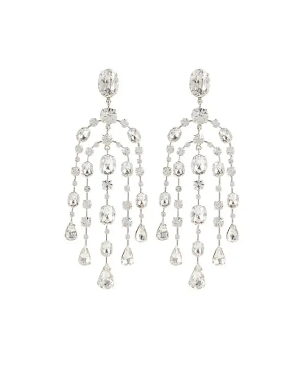 JENNIFER BEHR Ophelia Embellished Drop Earrings - White