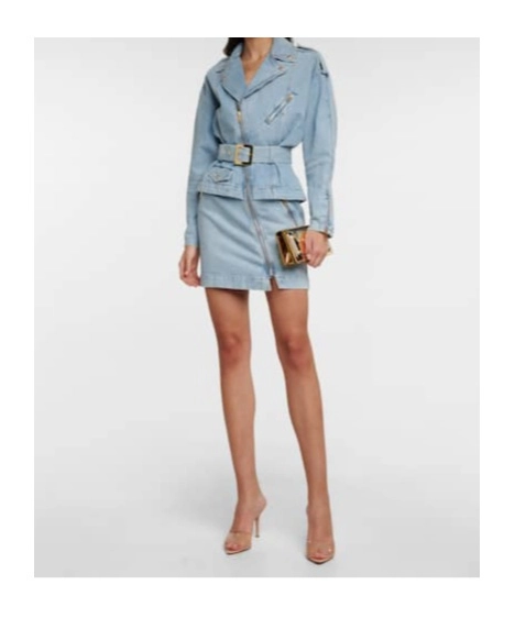 Alexandre Vauthier Asymmetric Zipped Denim Minidress