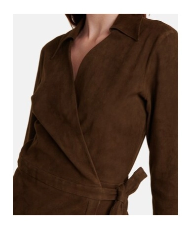 Stouls Ross Suede Wrap Midi Dress