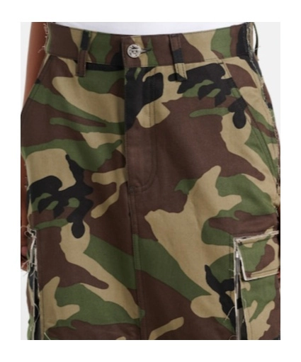 Vetements Camouflage Cotton Cargo Midi Skirt