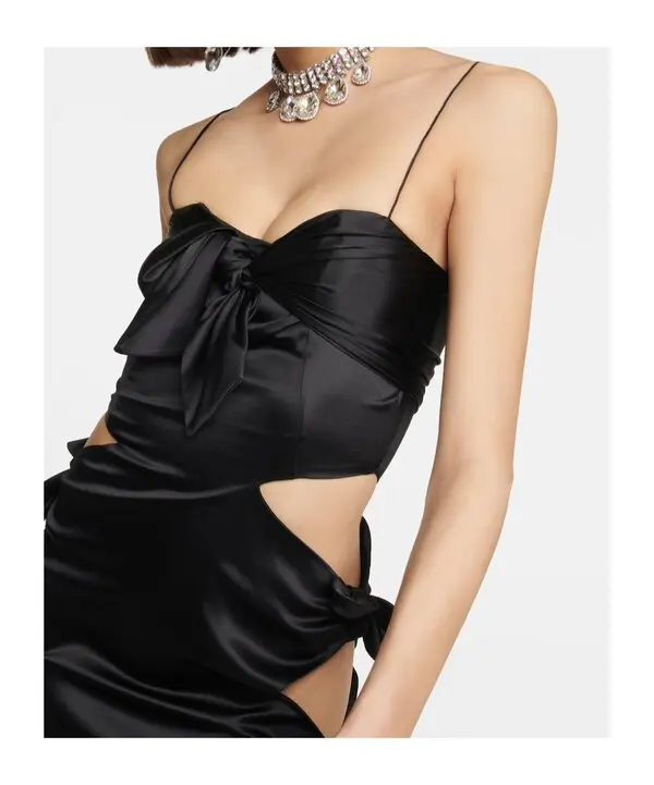 Alessandra Rich Cut-out Silk-blend Midi Dress