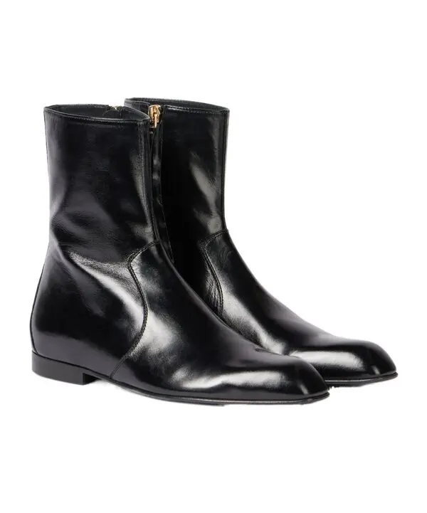 Khaite Colt Leather Ankle Boots