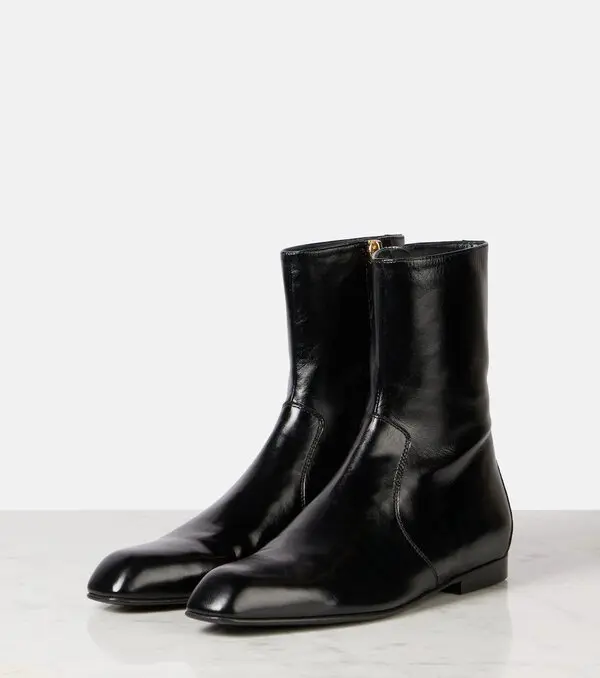 Khaite Colt Leather Ankle Boots