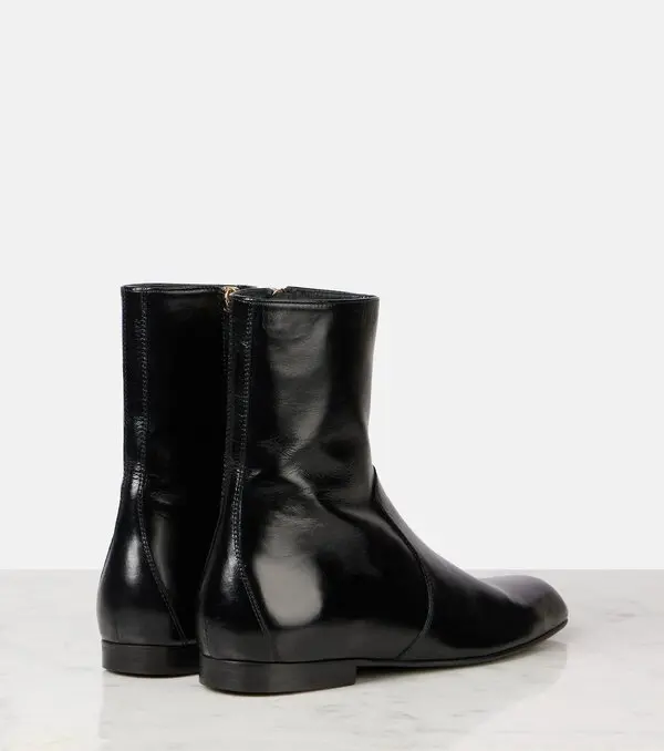 Khaite Colt Leather Ankle Boots