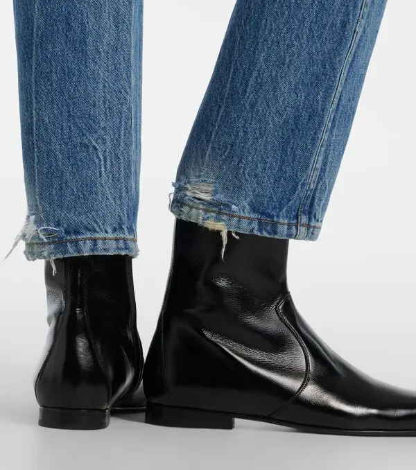 Khaite Colt Leather Ankle Boots