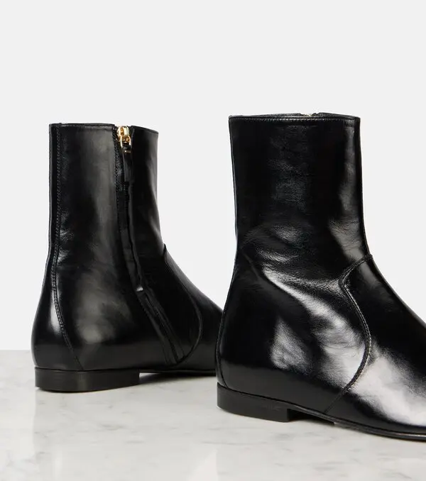 Khaite Colt Leather Ankle Boots