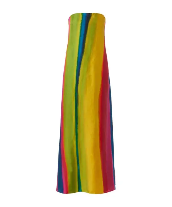 Christopher Esber Aura Striped Silk Satin Maxi Dress