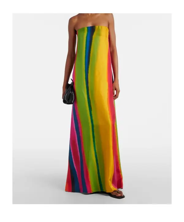 Christopher Esber Aura Striped Silk Satin Maxi Dress