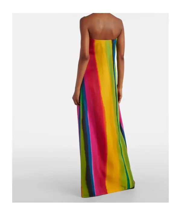 Christopher Esber Aura Striped Silk Satin Maxi Dress