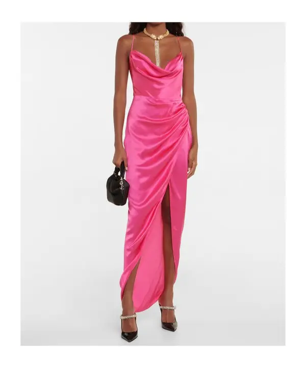 Alessandra Rich Embellished Silk Satin Dress
