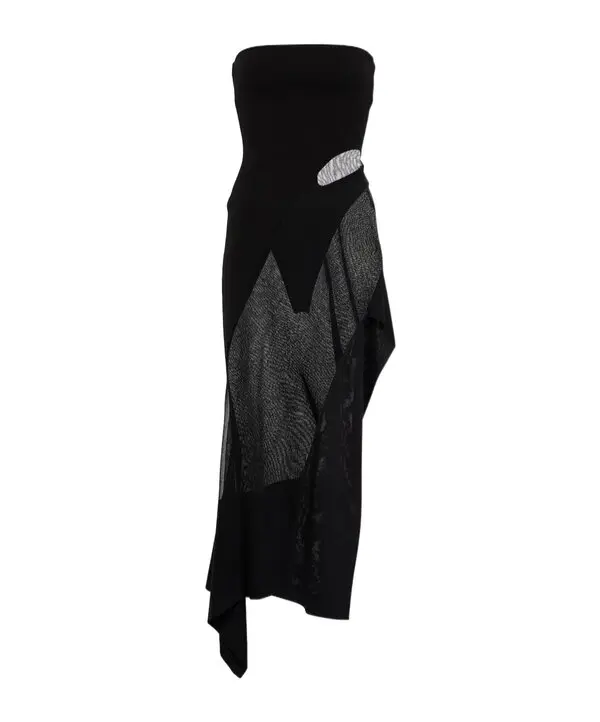 MUGLER Strapless Midi Dress