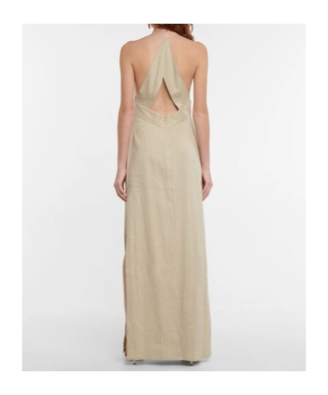 Galvan Isola Linen-blend Halterneck Maxi Dress