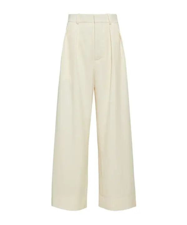 Wardrobe.NYC Low-rise Wide-leg Casual Pants - White