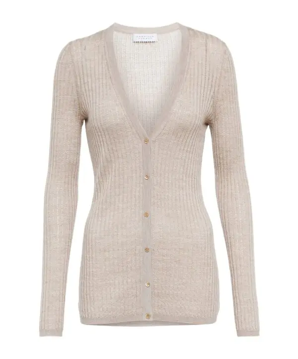 Gabriela Hearst Emma Pointelle Cashmere And Silk Cardigan - Beige