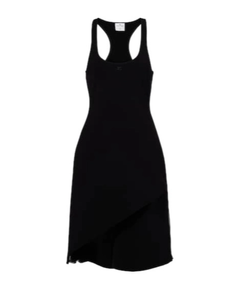 COURREGES Infinity Asymmetric Crepe Minidress - Black