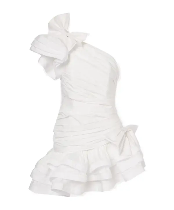 Alessandra Rich Ruffled Taffetta Minidress