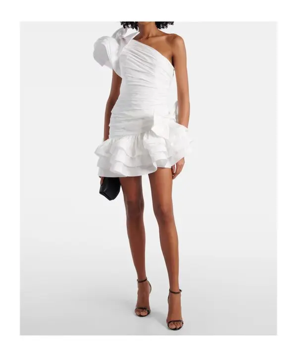 Alessandra Rich Ruffled Taffetta Minidress