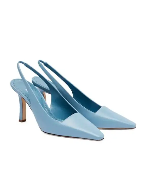 Manolo Blahnik Leather Slingback Pumps
