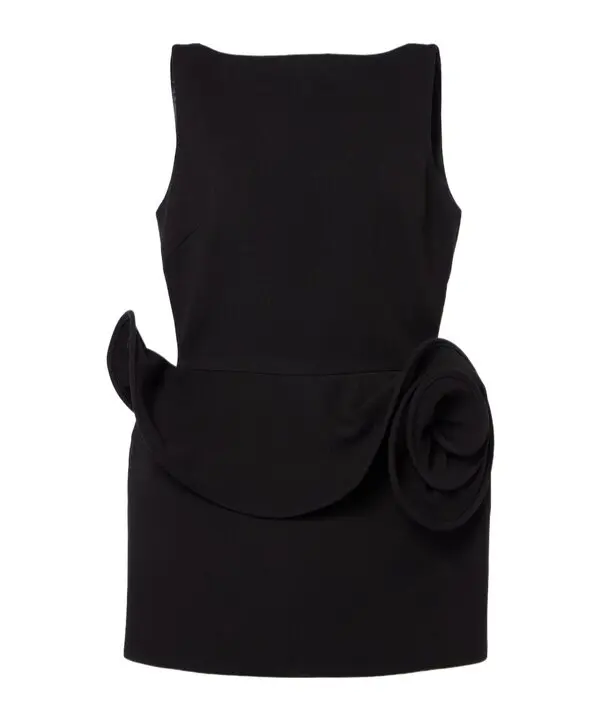 Magda Butrym Floral-applique Ruffled Minidress - Black