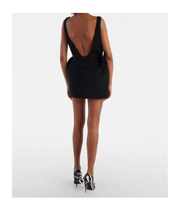 Magda Butrym Floral Appliqué Ruffled Mini Dress