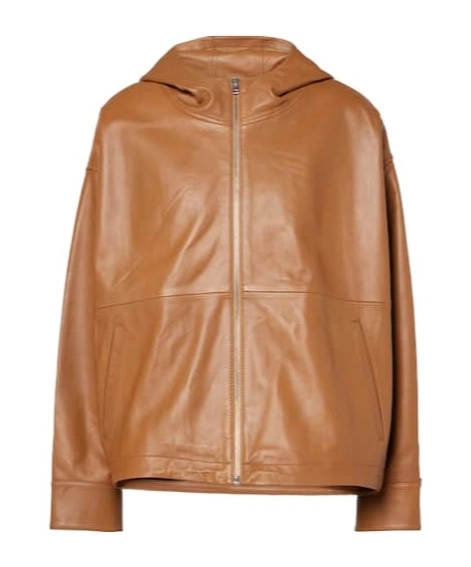 YVES SALOMON Hooded Leather Jacket