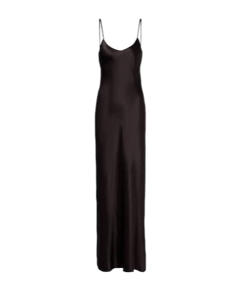 NILI LOTAN Cami Silk Charmeuse Slip Dress - Black