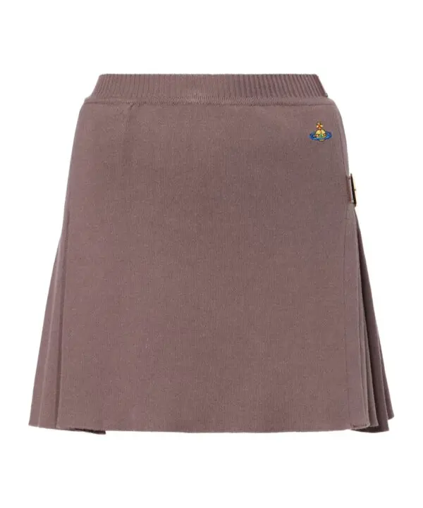 VIVIENNE WESTWOOD Bea Kilt Cotton And Cashmere Mini Skirt - Brown