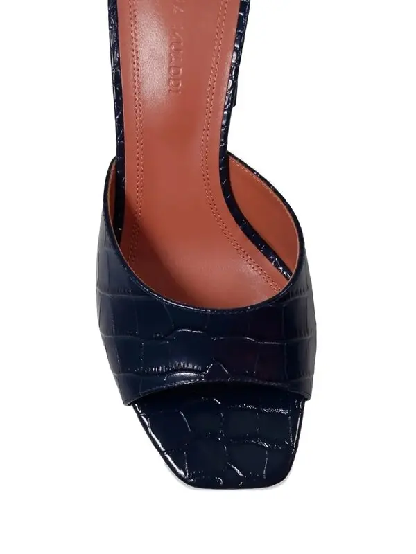 Amina Muaddi Crocodile-embossed Cutout Sandals
