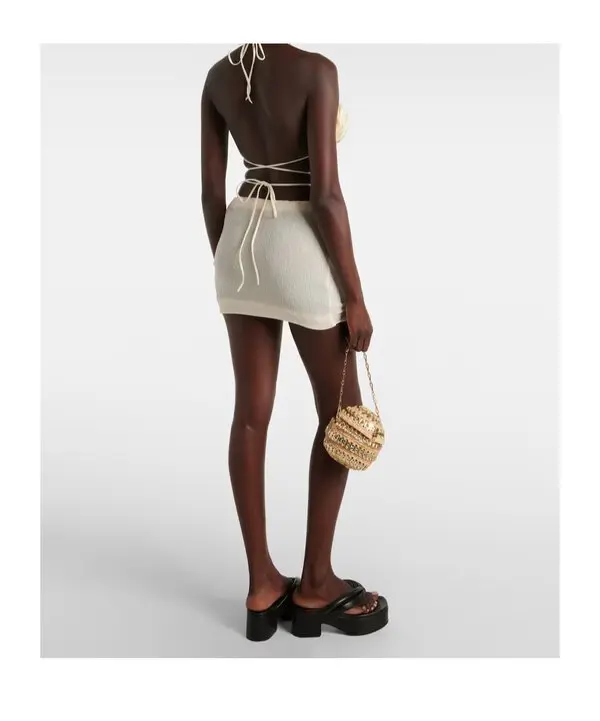 Magda Butrym Floral Appliqué Crepe Mini Skirt