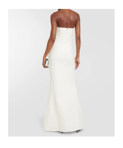 SAFIYAA LONDON Strapless Crepe Gown With Fishtail Hem