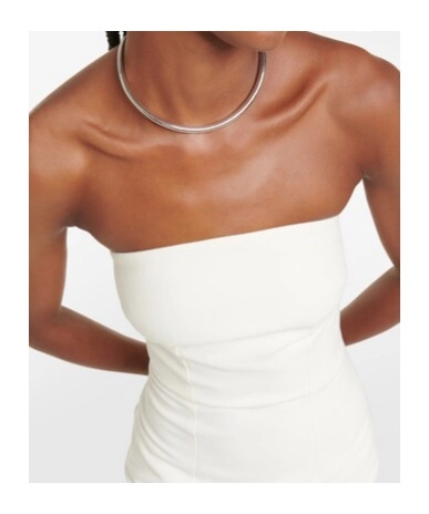 SAFIYAA LONDON Strapless Crepe Gown With Fishtail Hem