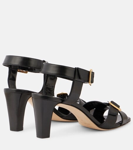 Manolo Blahnik Solid Color Leather Sandals