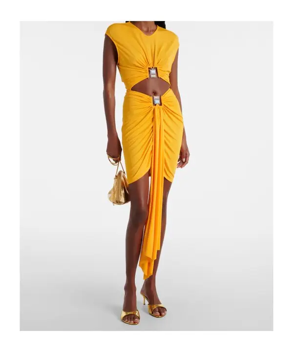 Christopher Esber Duo Bezel Cutout Jersey Minidress