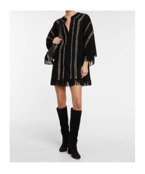 Dodo Bar Or Fringe-trimmed Suede Tunic