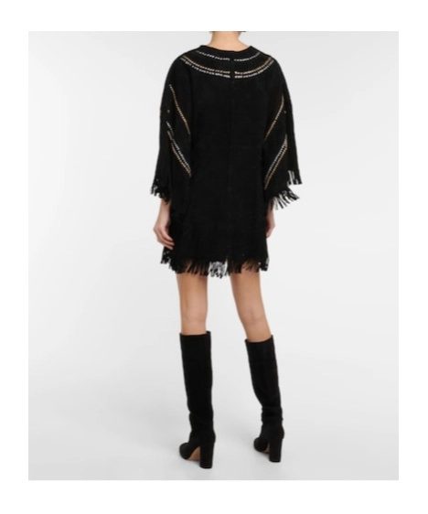 Dodo Bar Or Fringe-trimmed Suede Tunic