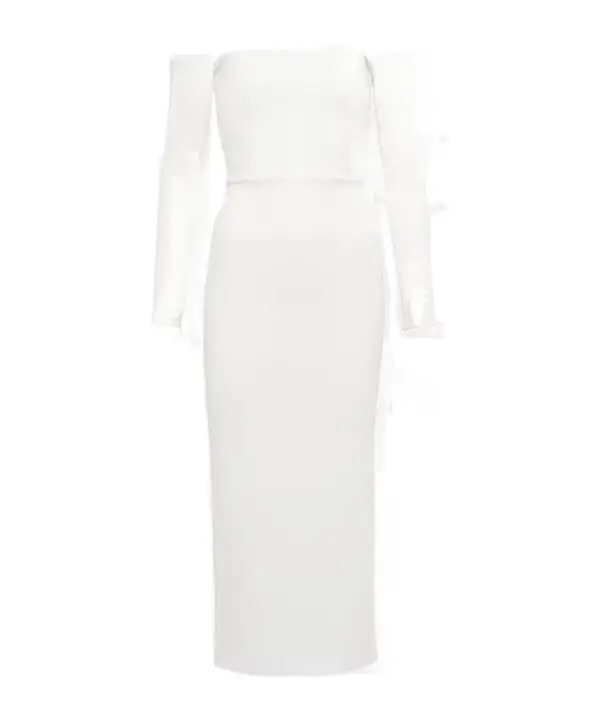 Alex Perry Bridal Tate Stretch-crepe Midi Dress - White