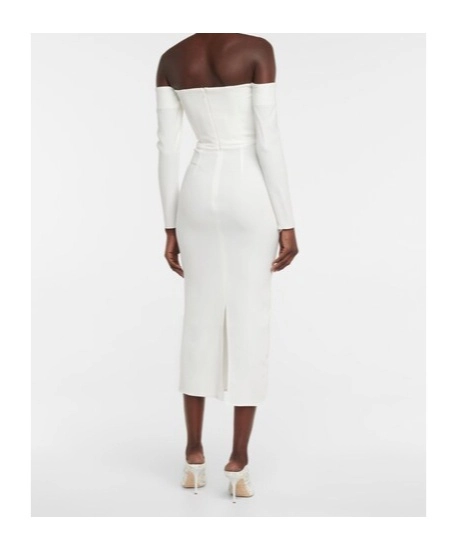 Alex Perry Tate Off-shoulder Stretch-crepe Midi Dress