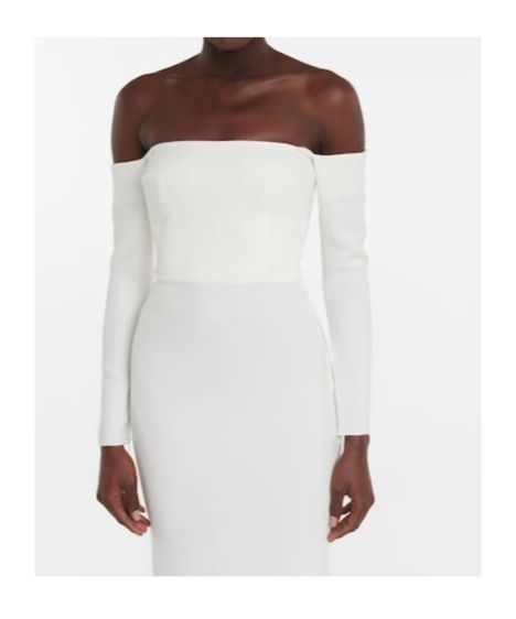 Alex Perry Tate Off-shoulder Stretch-crepe Midi Dress