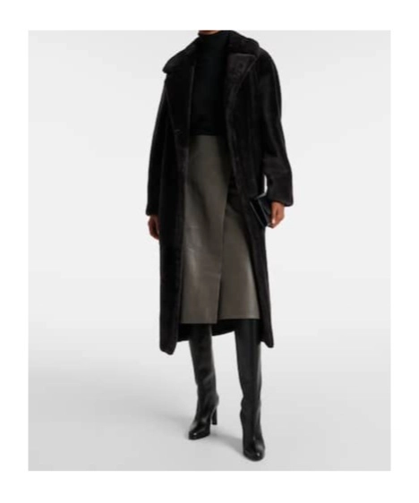 YVES SALOMON Leather Midi Skirt