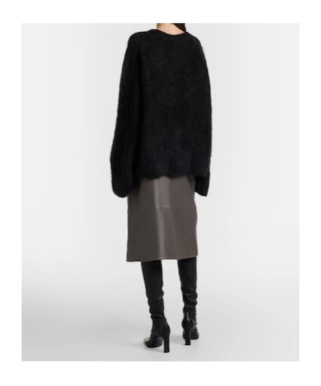 YVES SALOMON Leather Midi Skirt