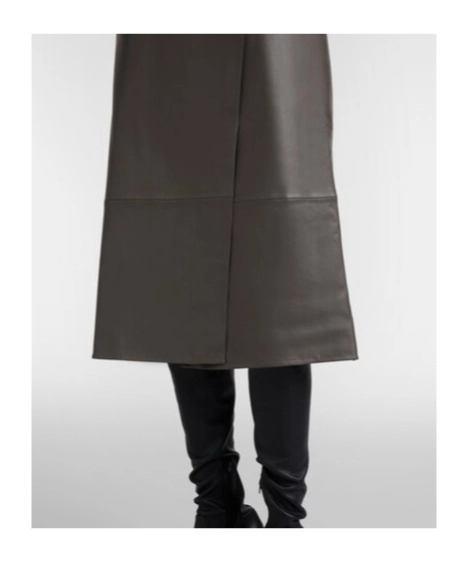 YVES SALOMON Leather Midi Skirt