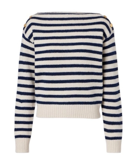 NILI LOTAN Tandy Striped Cashmere Sweater - White