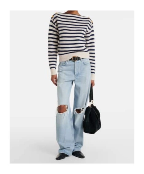 NILI LOTAN Tandy Striped Cashmere Sweater