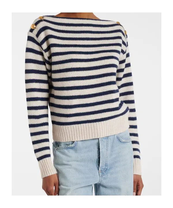 NILI LOTAN Tandy Striped Cashmere Sweater
